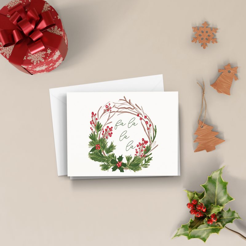 Christmas Wreath Holiday Card - Amour Daydream Studio