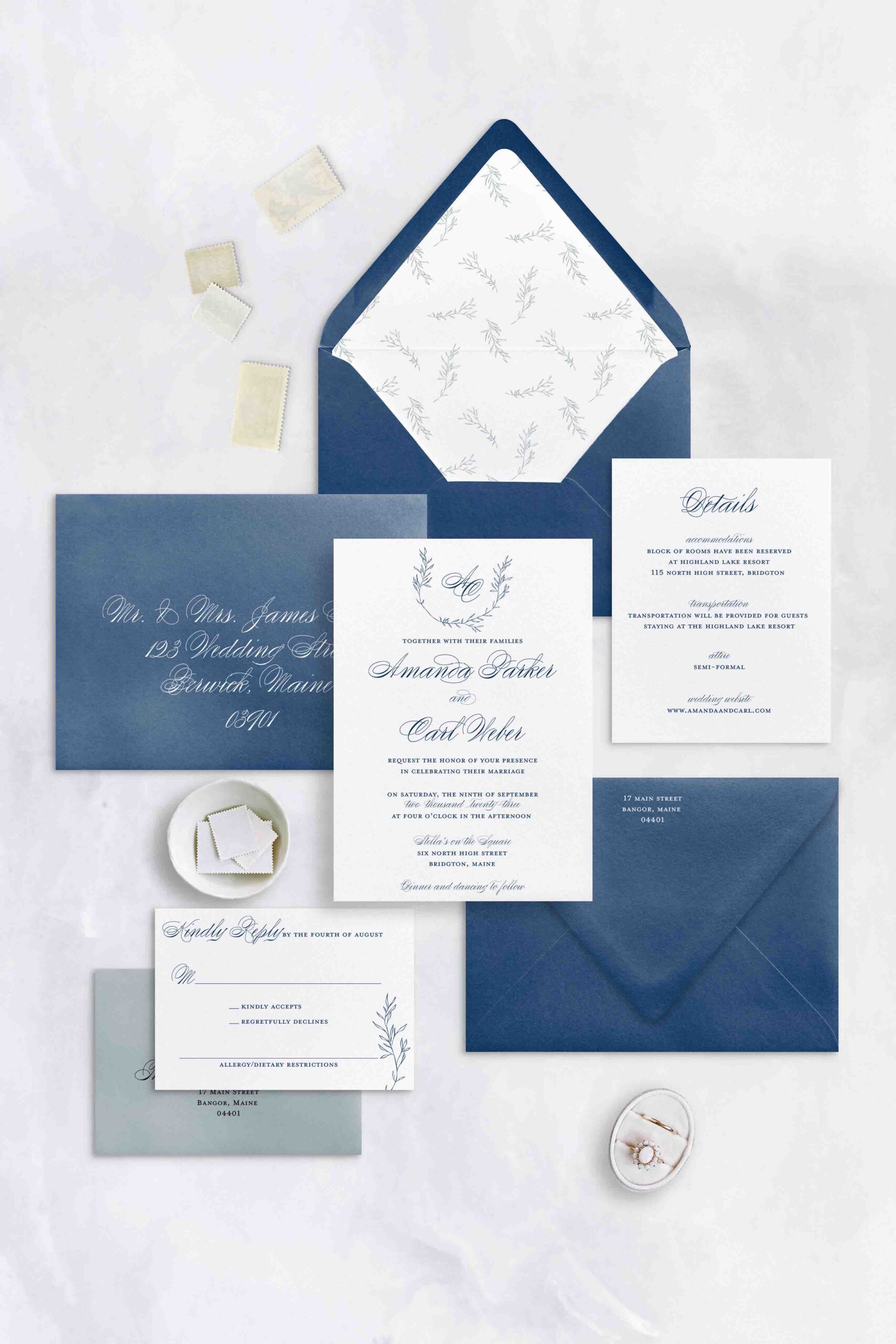 Timeless Monogram Invitation - Amour Daydream Studio